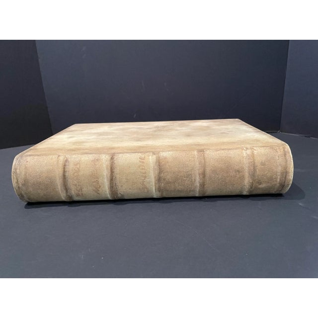 Craftsman Made Carved Wood Faux Book Stack | Chairish