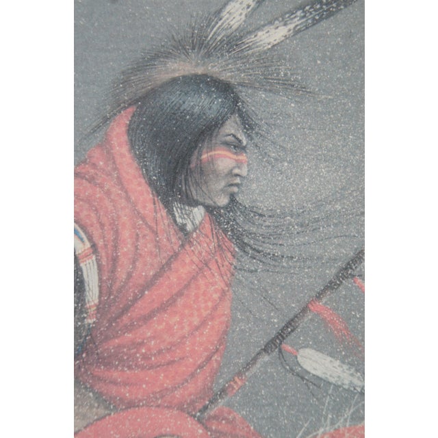 1990s Native American Johnny Tiger Jr Eclipse Indian Warrior Horseback ...