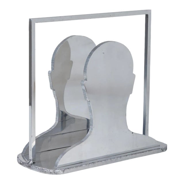 Aluminum Silhouette Magazine Rack | Chairish