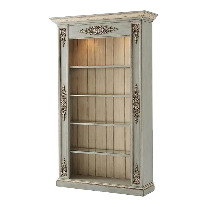 French Painted Open Bookcase | Chairish