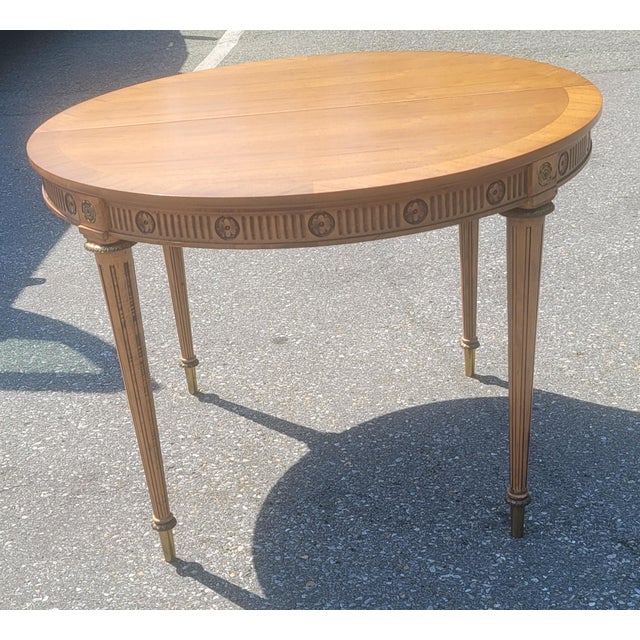 j.l. Metz Furniture French Walnut and Brass Mounted Extension Dining ...