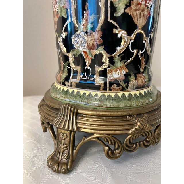 1970-80s Chinese Brass & Porcelain Vase by Hua Rong Tang Zhi- Set of 2 ...