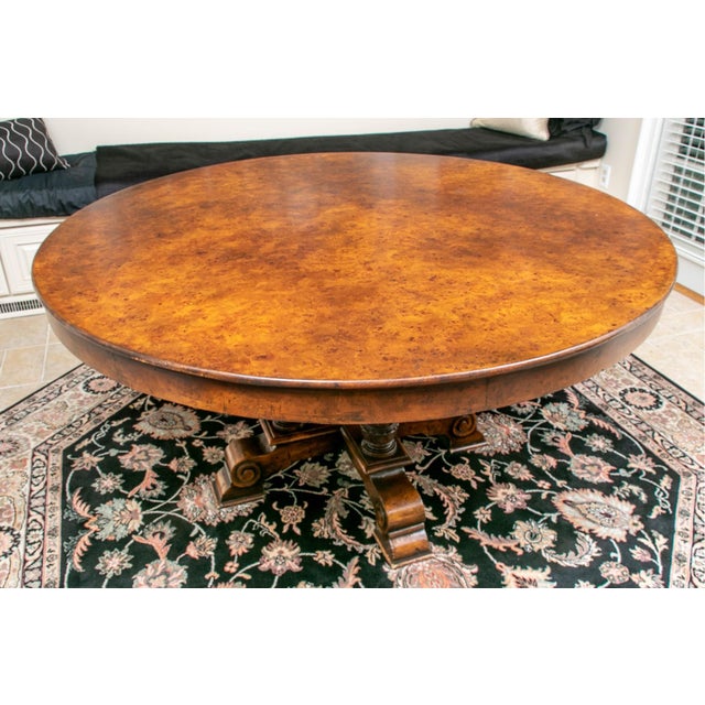 Late 20th Century Lillian August Round Burl Walnut Pedestal Dining ...