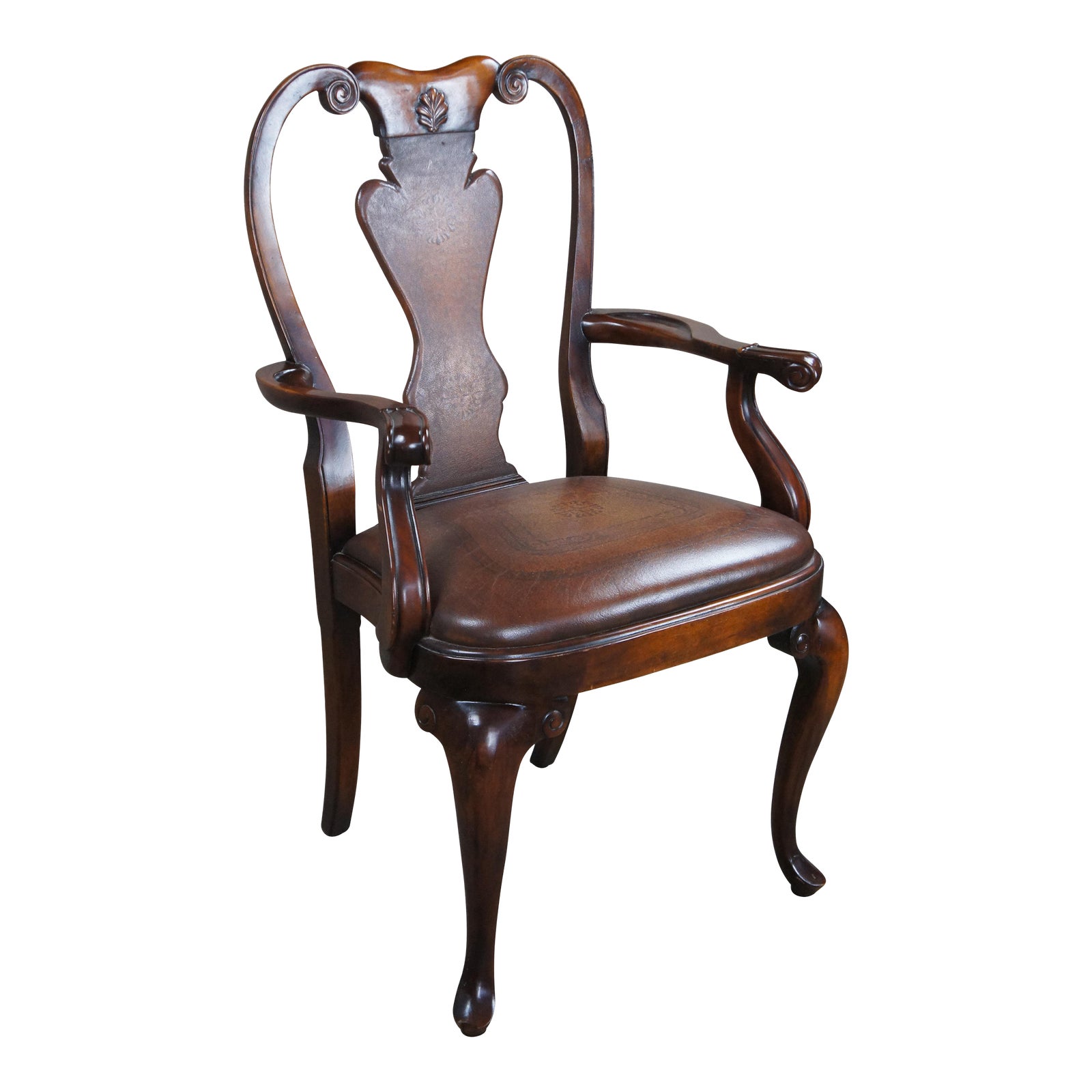 Mid 20th Century Theodore Alexander Georgian Queen Anne Style Mahogany ...