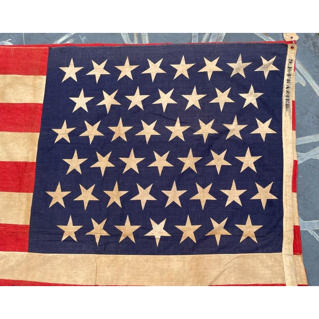 Signed 45 Star Antique Soft Cotton American Flag 1896 With Dancing Star ...