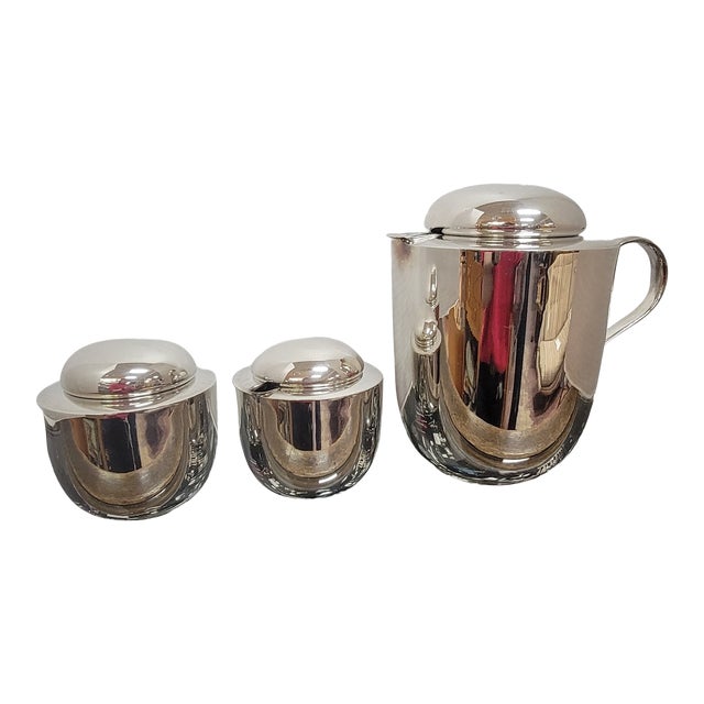 Danish Modern Silverplate Coffee / Teapot, Creamer, Sugar by v. Lorenzo ...