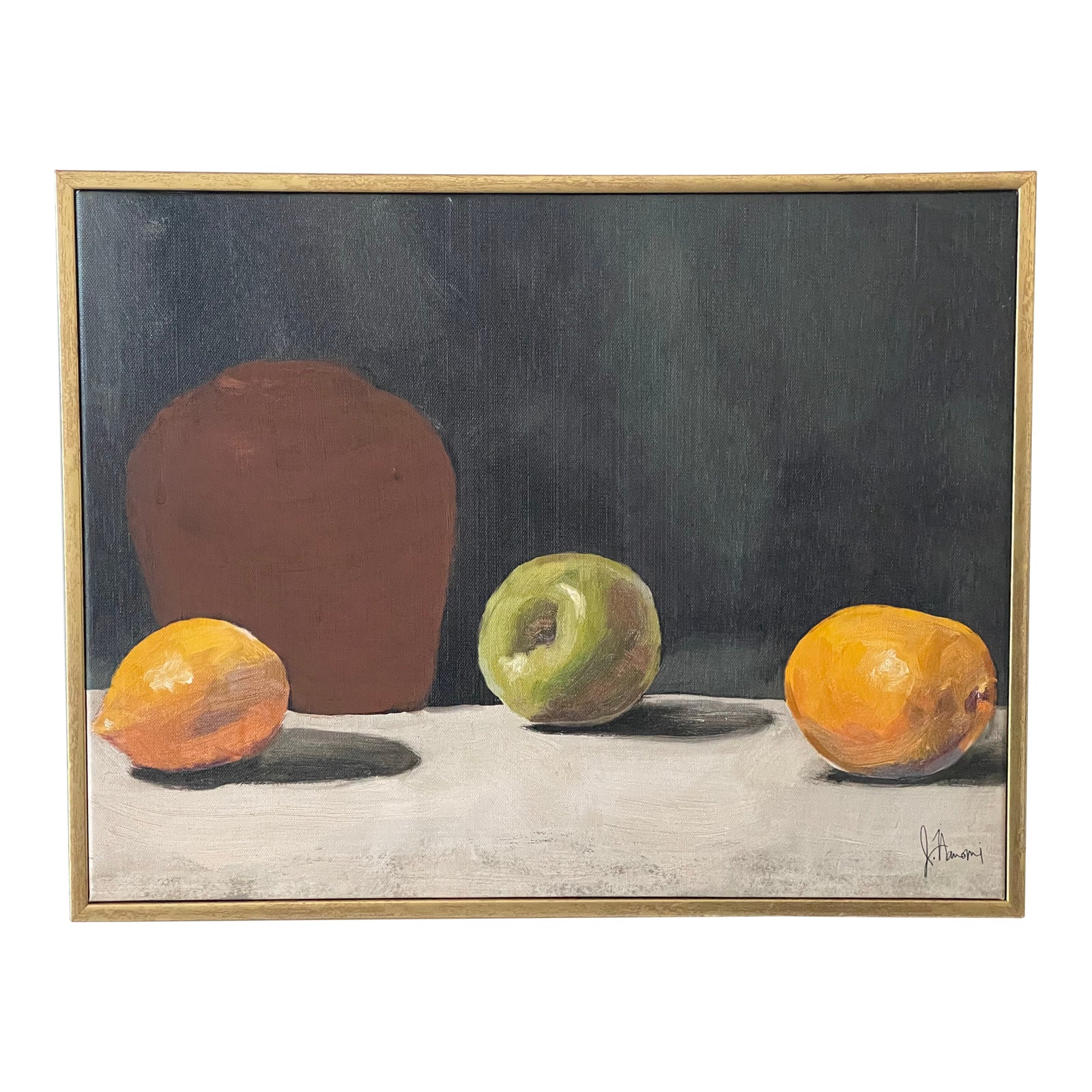 1970s Contemporary Still Life Painting Signed Manomi, Framed | Chairish