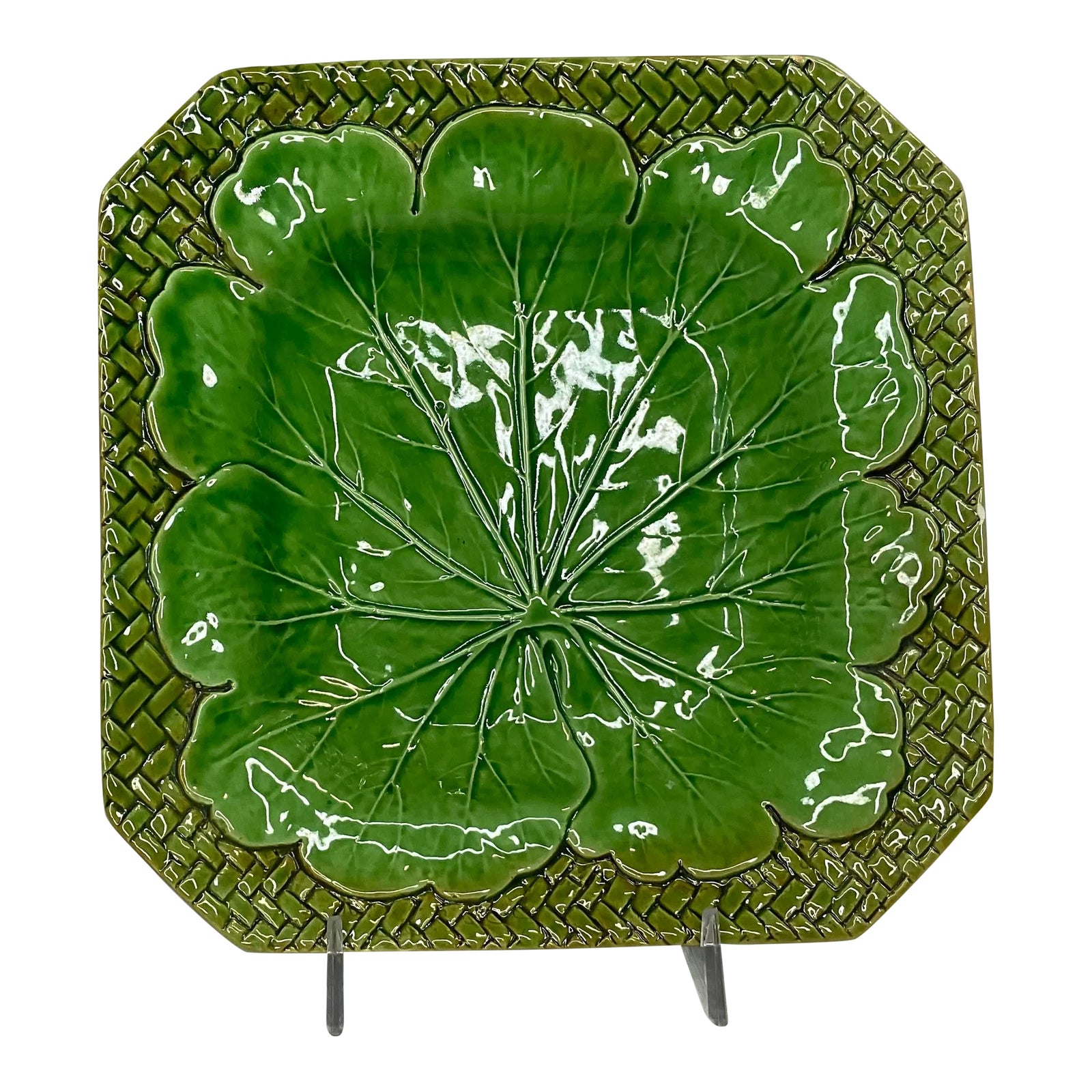 1960s Bassano Italian Cabbage Wear and Lattice Plate | Chairish