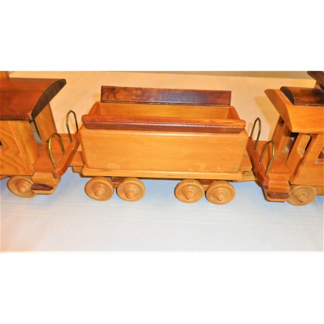 Handcrafted Large Wood Train Set- 4 Pieces | Chairish