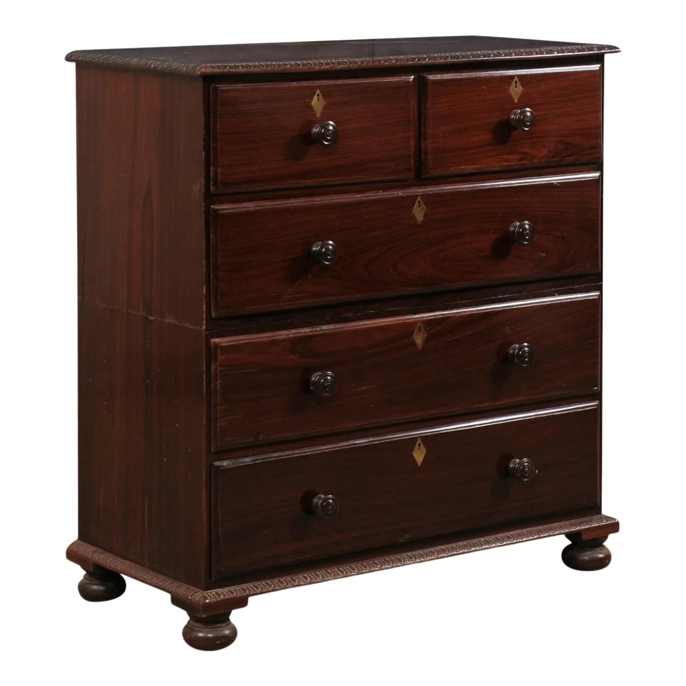Antique British Colonial Rosewood Chest | Chairish