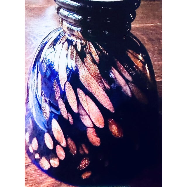 Mid-Twentieth Century Murano Art Glass Covered Compote With Inlaid Gold ...