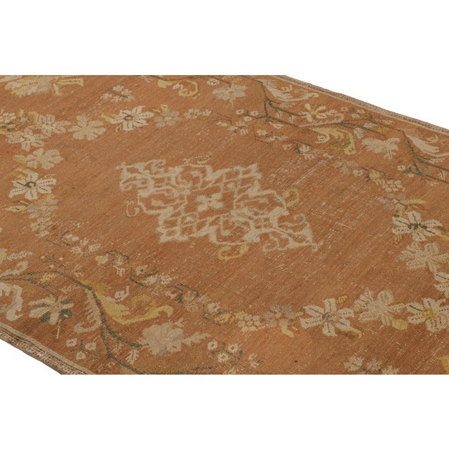 Antique Gordes Traditional Beige and Copper Wool Rug | Chairish