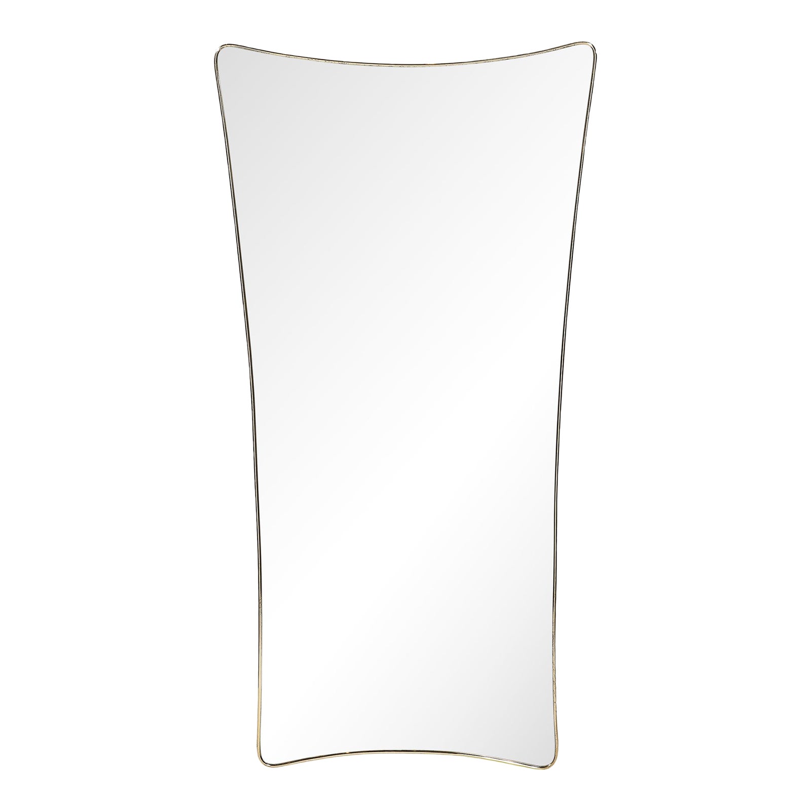 Mid-Century Modernist Tapered Atomic Form Brass Wrapped Mirror | Chairish