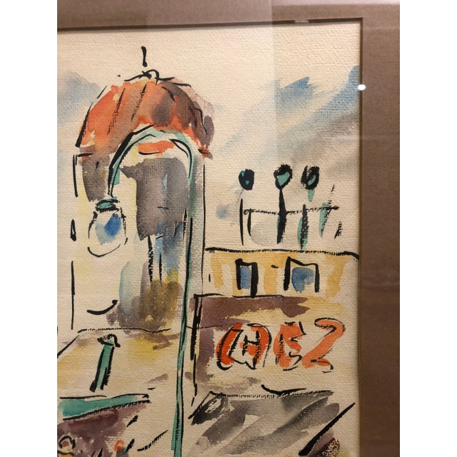 Vintage "Paris Street Scene" Watercolor Painting by Fred Roner | Chairish