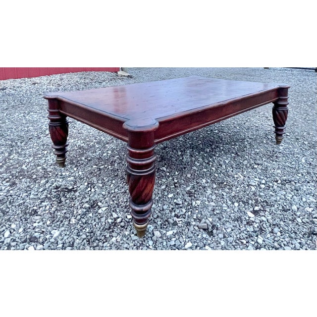 Solid Mahogany Rustic Carved Leg Coffee Table - Attributed to Milling ...