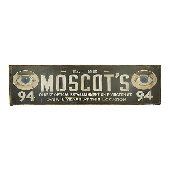 Newly Made Reclaimed Moscot's Optical Aluminum Movie Prop Sign | Chairish