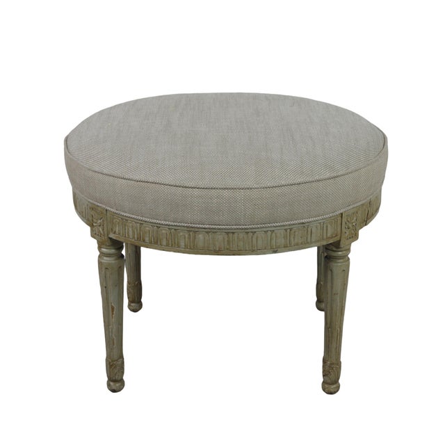 Pair Vintage Louis XVI Style Round Footstool | Chairish