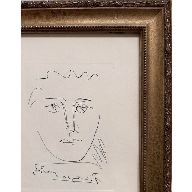 Pablo Picasso Signed Mid Century Etching Pour Roby Lage De Soleil