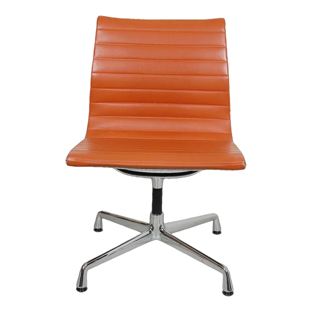 Cognac Leather EA-105 Chair by Charles Eames for Vitra, 2000s | Chairish