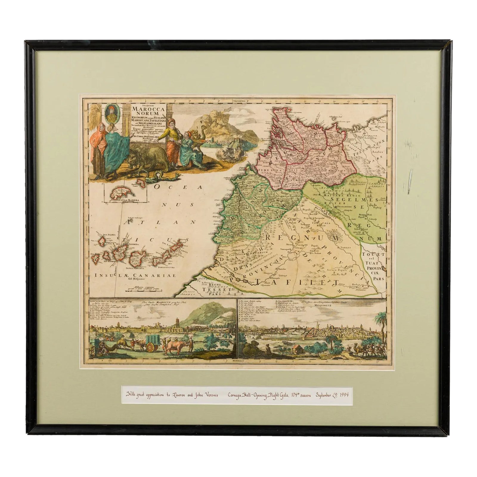Framed Print of an Antique German Map of Morocco | Chairish