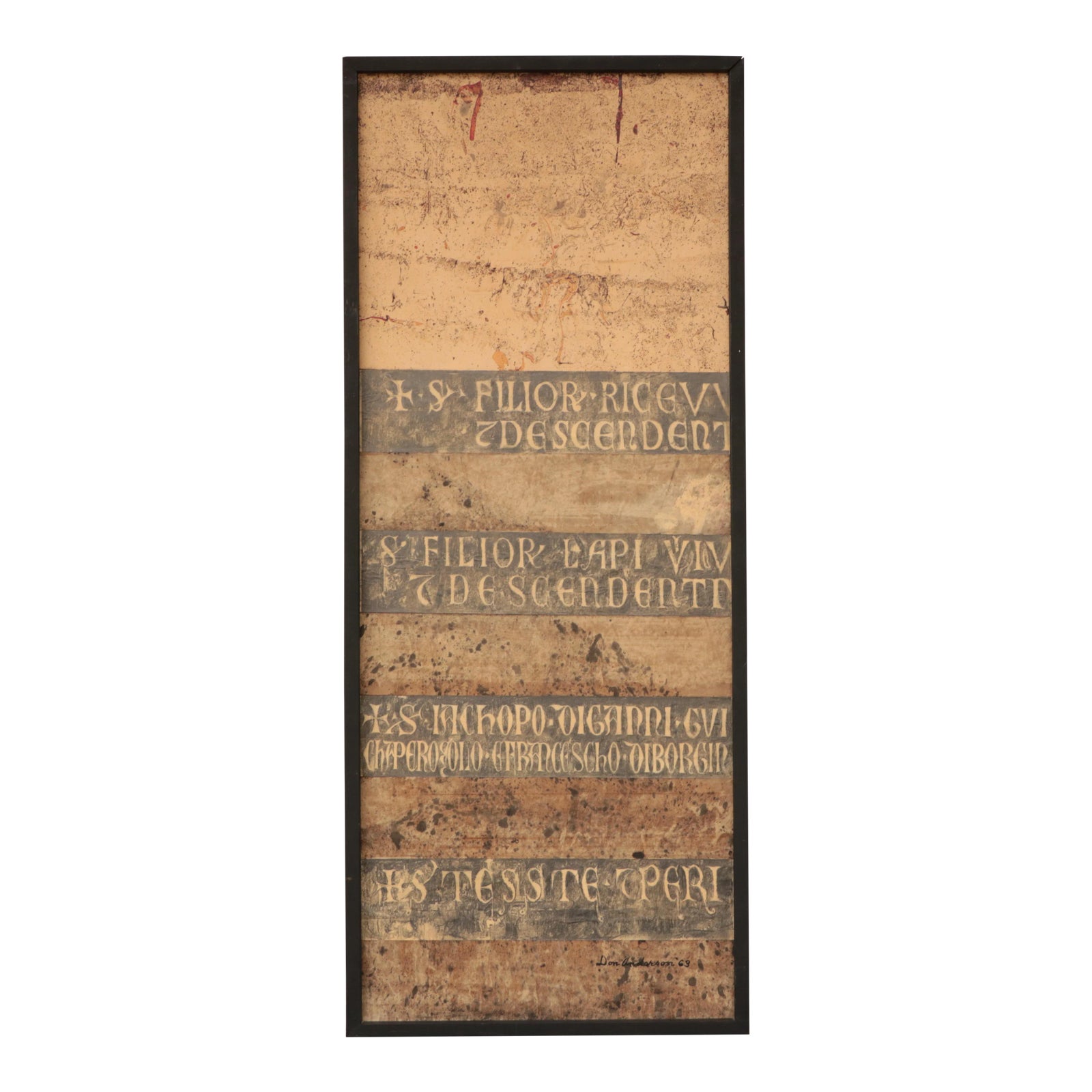 Donald Myers Anderson Calligraphy Broadside Collage | Chairish