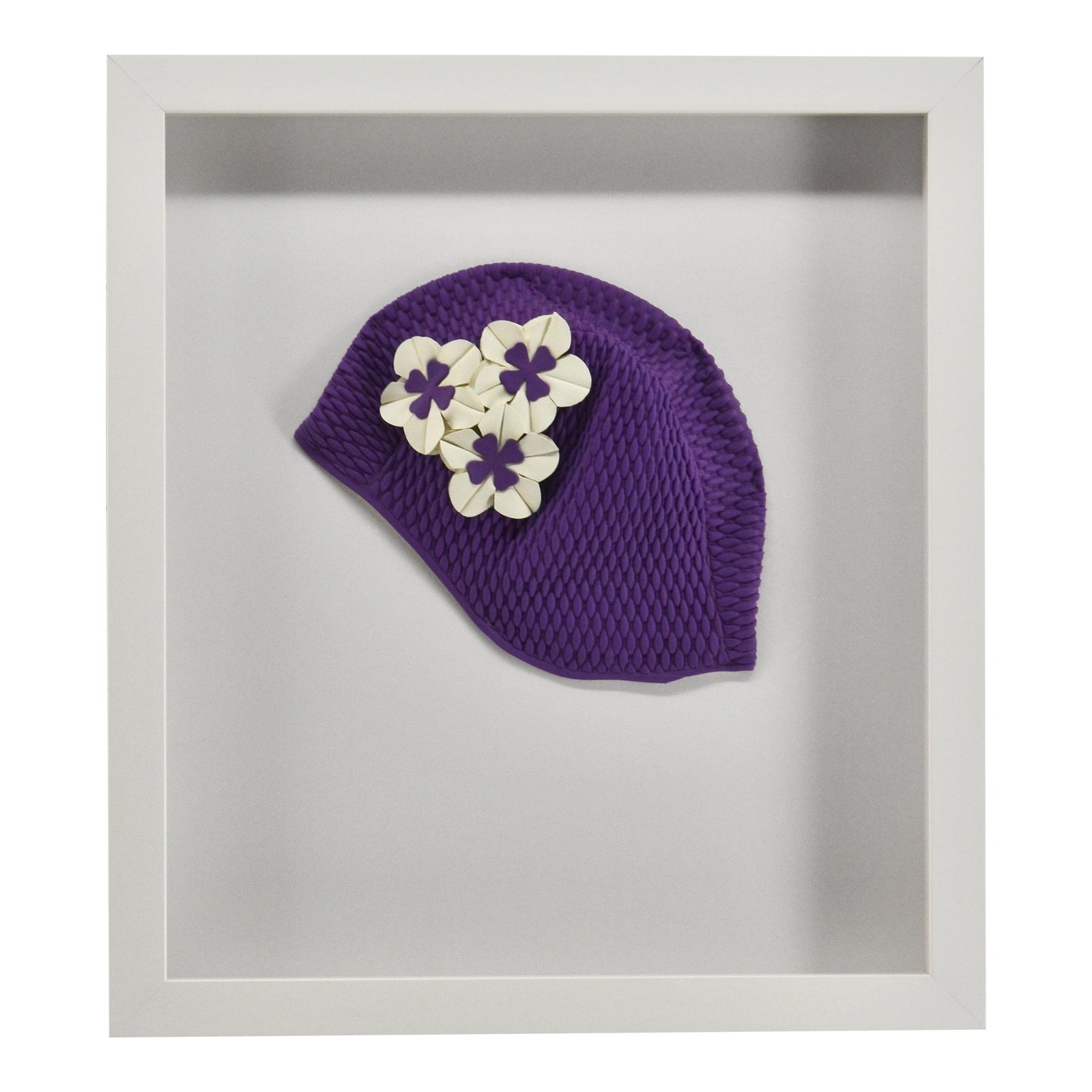 Framed Swim Cap Coastal Wall Decor | Chairish