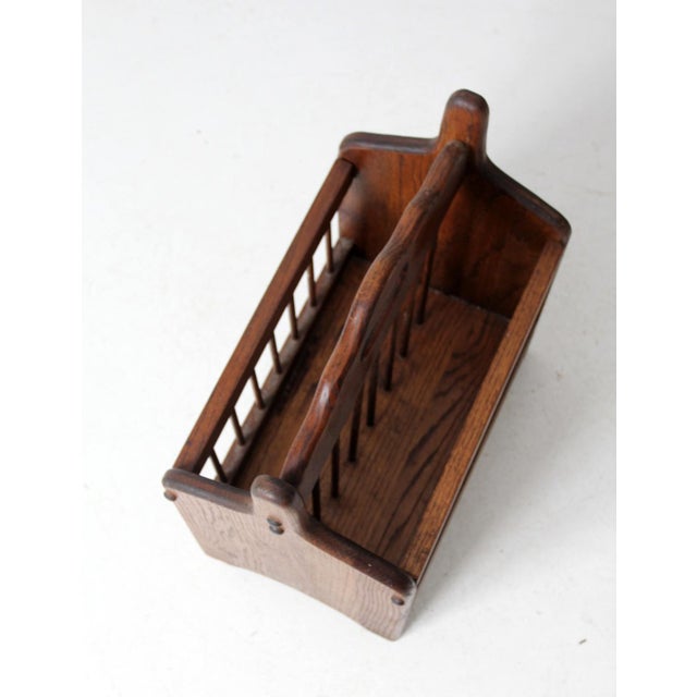 Vintage Wooden Magazine Rack | Chairish