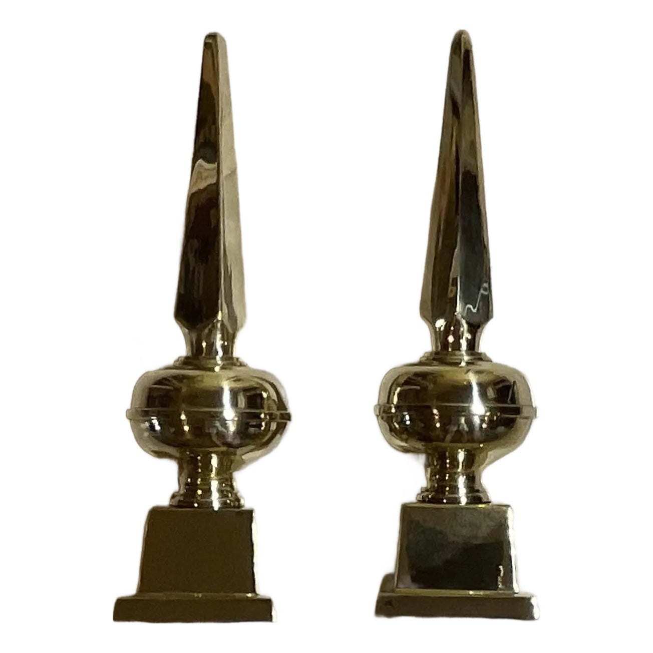 Funky Solid Brass Obelisk Finials - A Timeless Pair for Discerning ...
