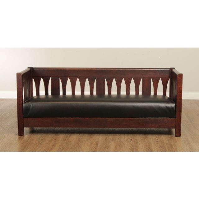 Antique Mission Oak Settle | Chairish