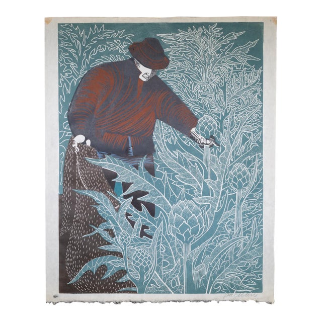 Emmy Lou Packard "Artichoke Pickers", Signed, 1950 | Chairish