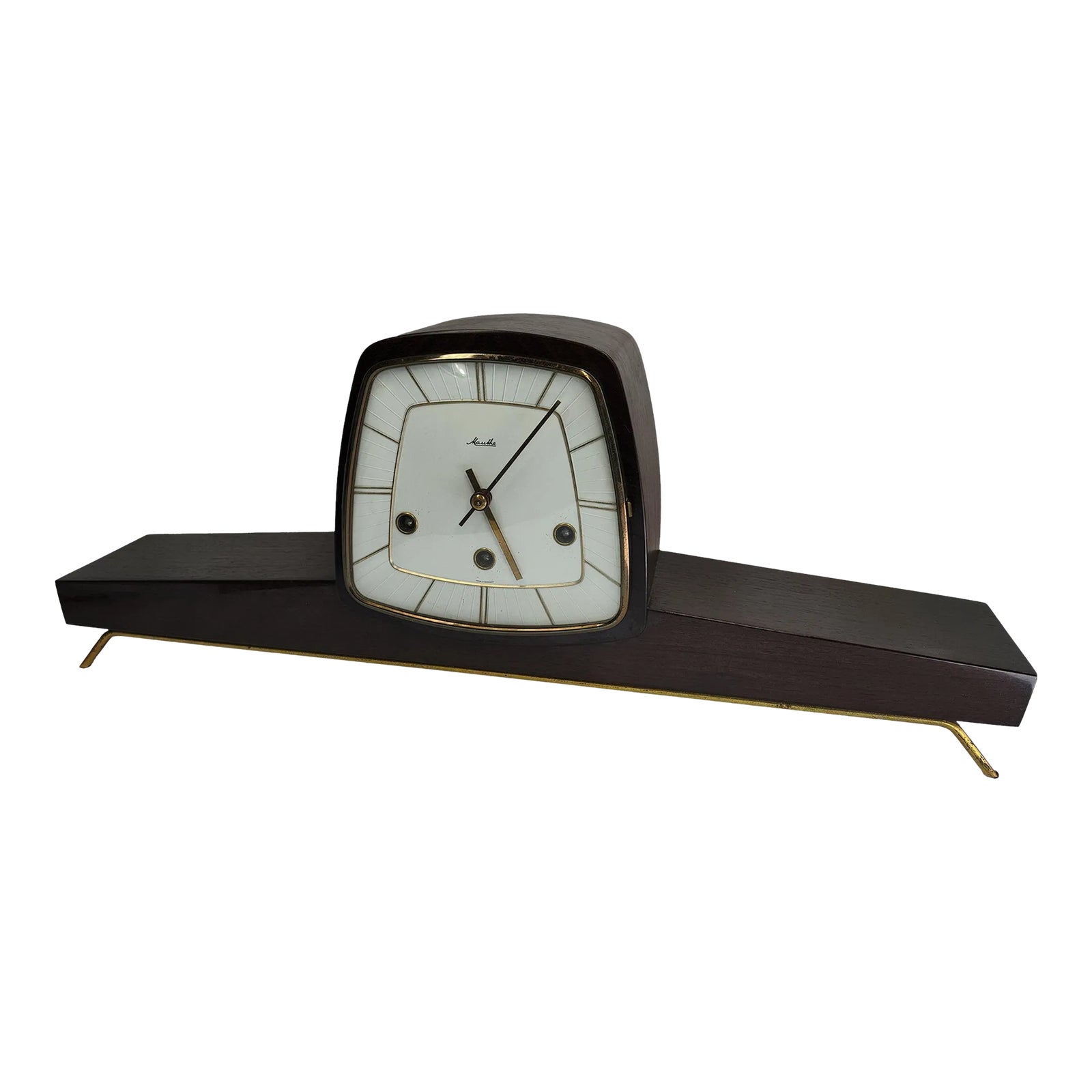 1966 German Westminster Chimes Windup Mantle Table Clock Mauthe | Chairish