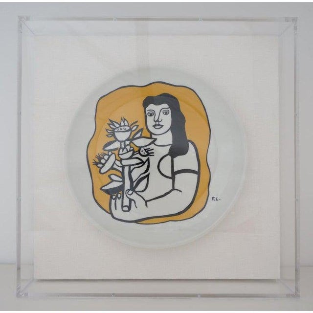 Framed Fernand Leger Porcelain Plates - a Set of 4 Different in Lucite ...