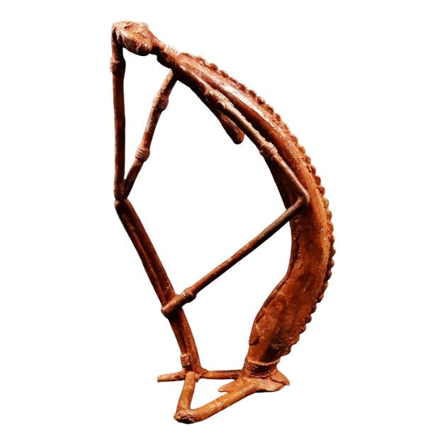 Dogon Nommo Bronze Statue with Brown Patina and Red Highlights, Mid ...