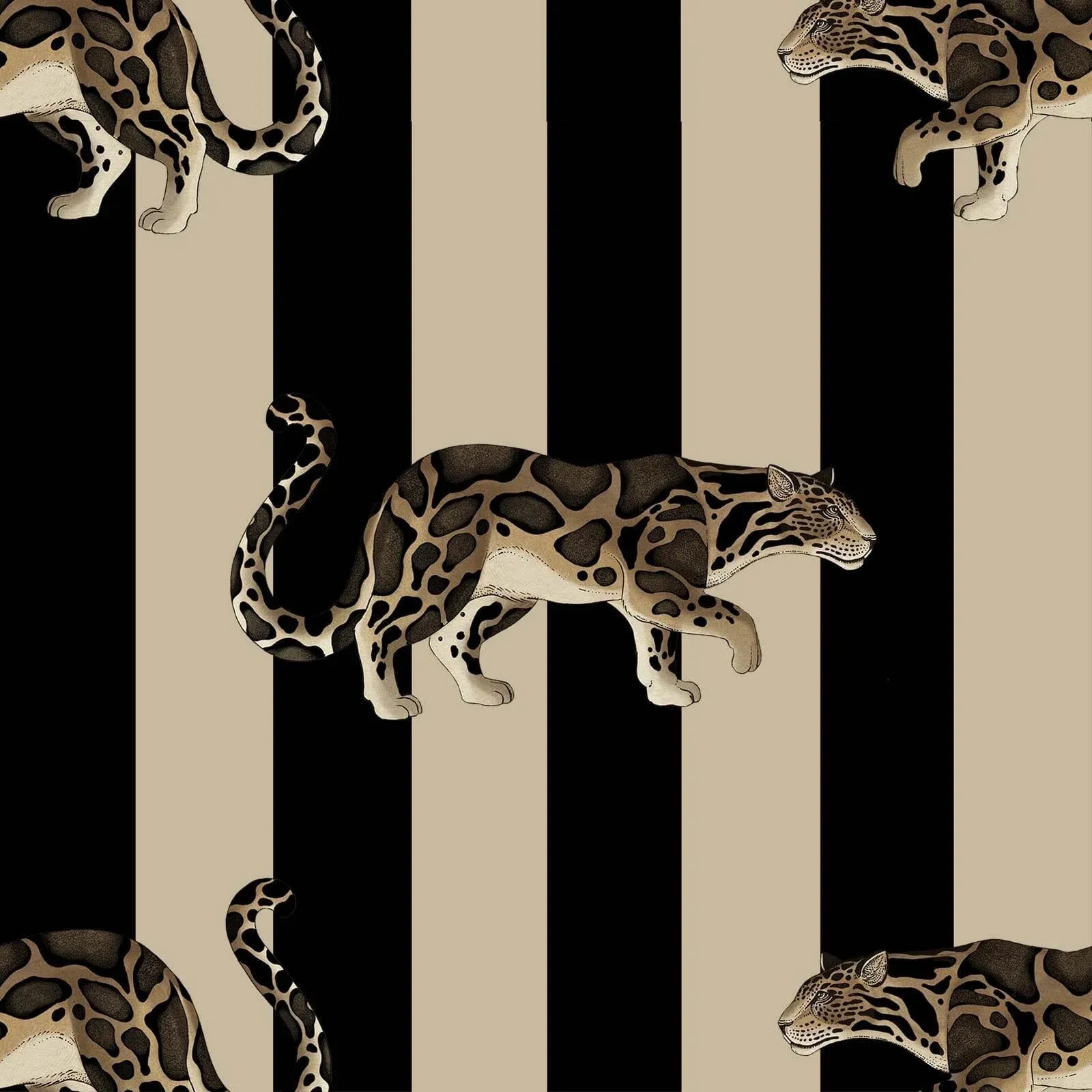 House of Hackney Prowl Wallpaper - Clay & Black, Sample | Chairish