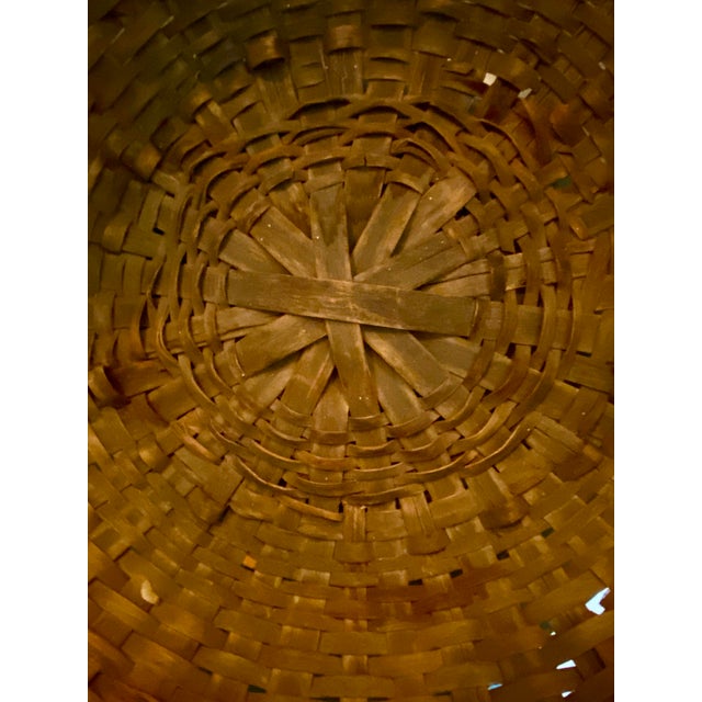 Large 19th Century Woven Ash Splint Basket | Chairish