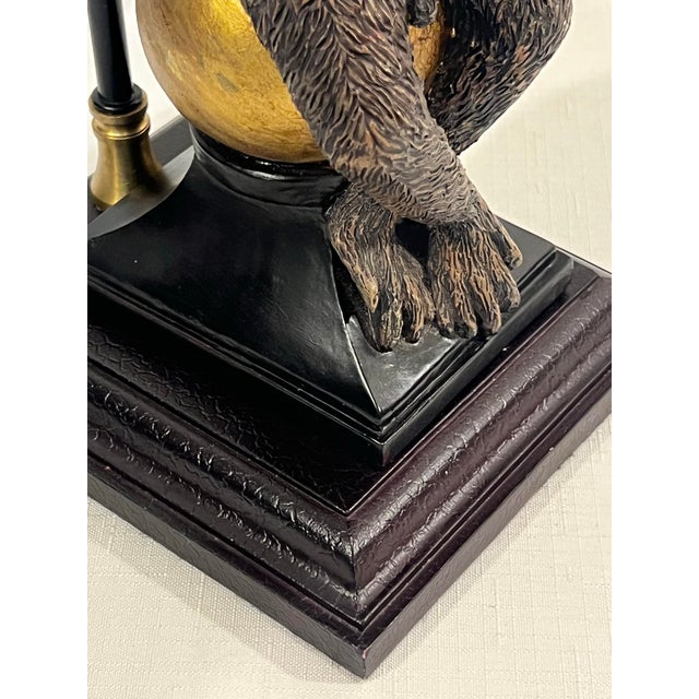 Vintage Maitlyn-Smith Style Bellhop Monkey Table Lamp With Leopard ...