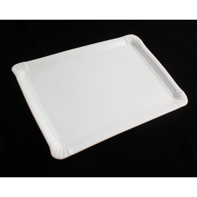 Rosenthal Do Not Litter Bisque Porcelain Rectangular Plate | Chairish