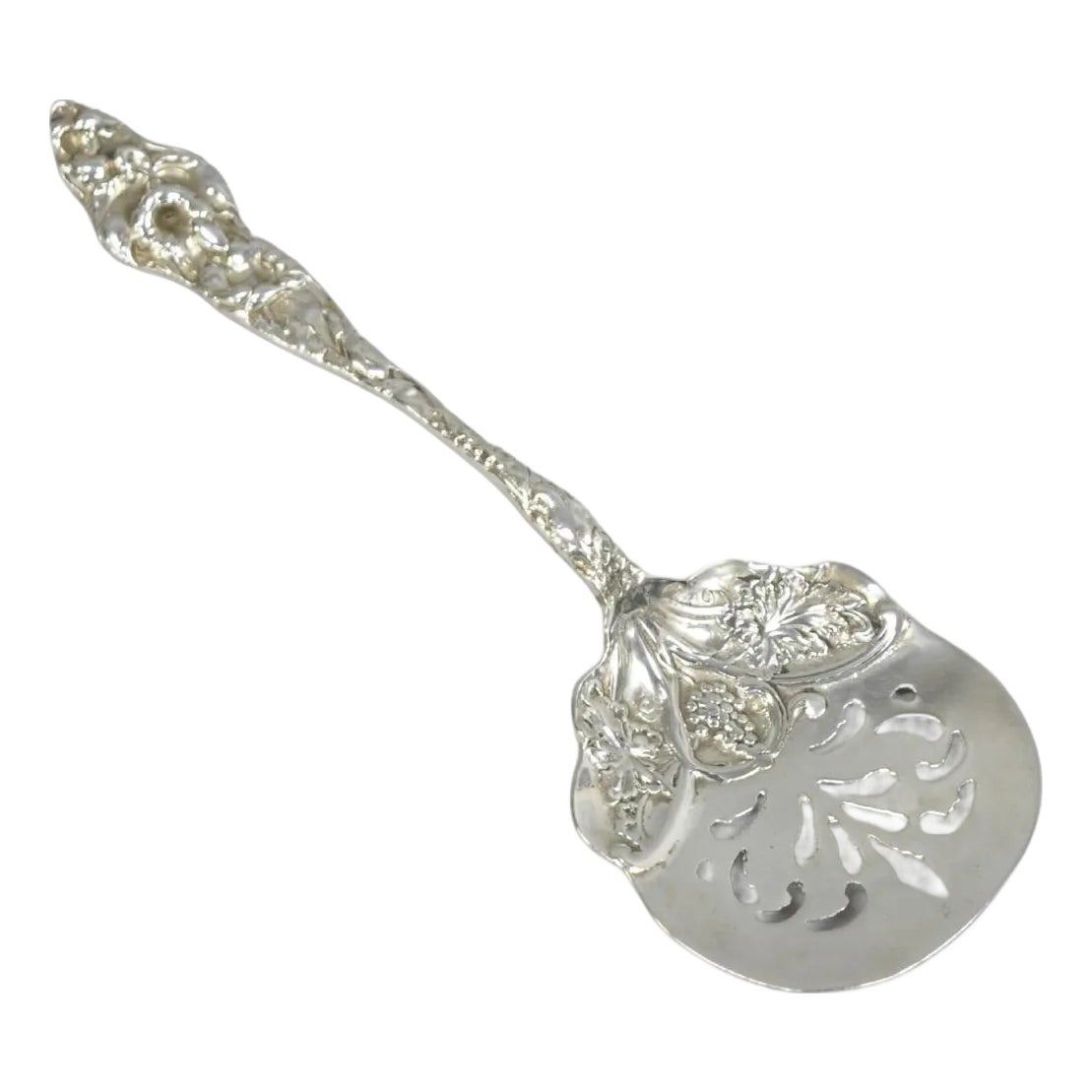 Antique Art Nouveau Sterling Silver Tomato Server With Floral Repousse ...