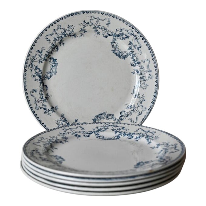 Bohemian Plates from U&C Utzschneider & Cie Faience Factory, Set of 6 ...