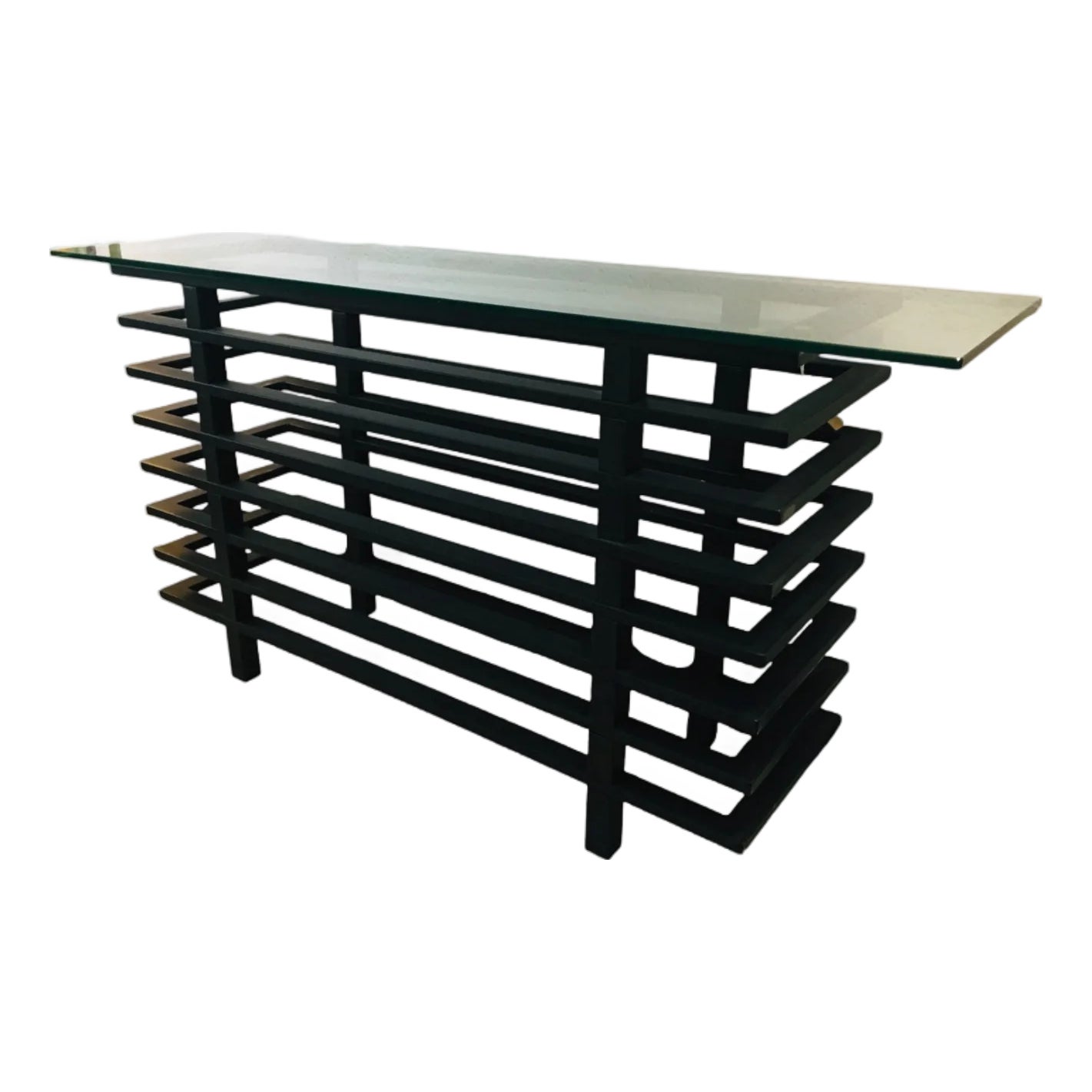Amalfi Design Console Table with Glass Top | Chairish
