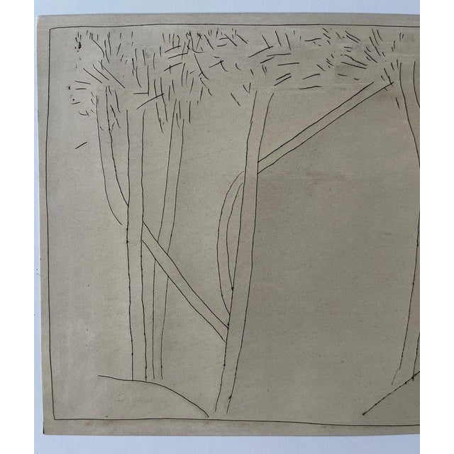 Abstract "Tree Landscape" Ink Line Drawing 1981 American Modernist Jack ...