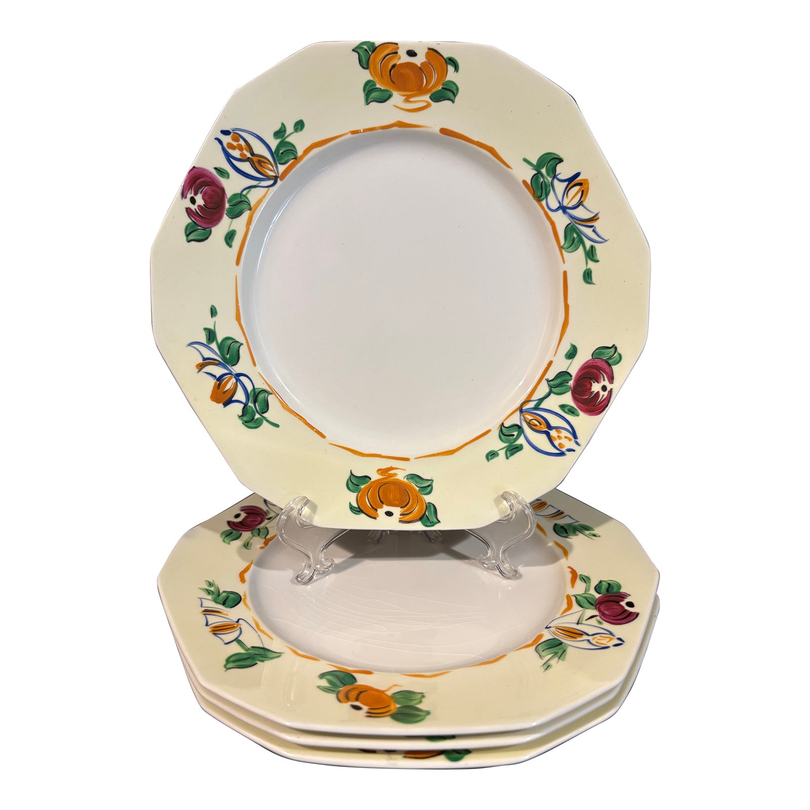 Early Twentieth Century Hand Painted Luncheon Plates From Alfred Meakin ...