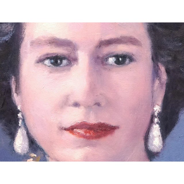 Original Oil Portrait of Young Queen Elizabeth II | Chairish