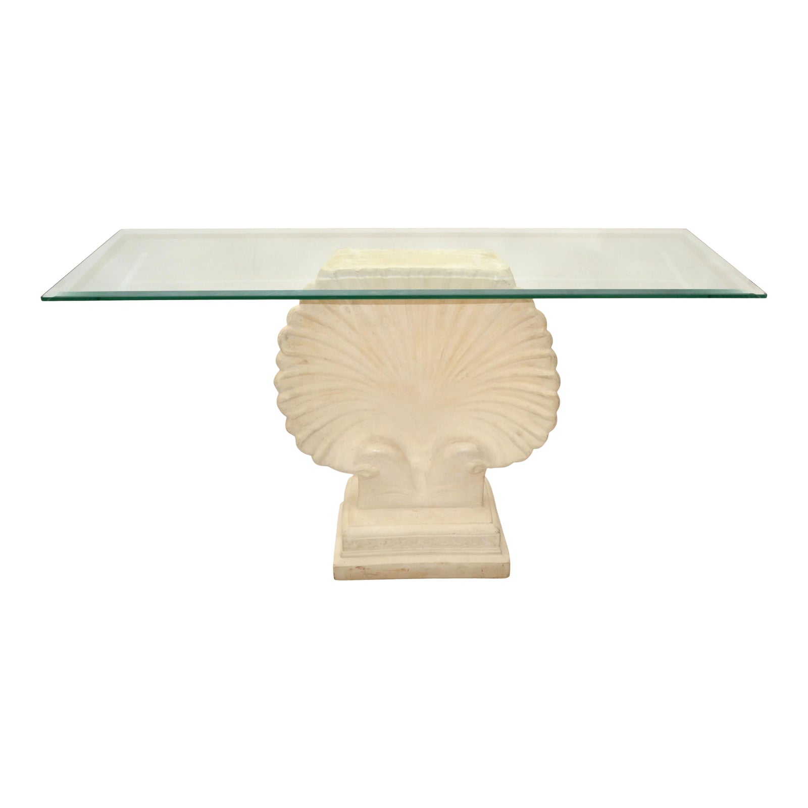 1 of 2 Mid-Century Modern Nautical Hand-Carved Concrete Sea Shell ...