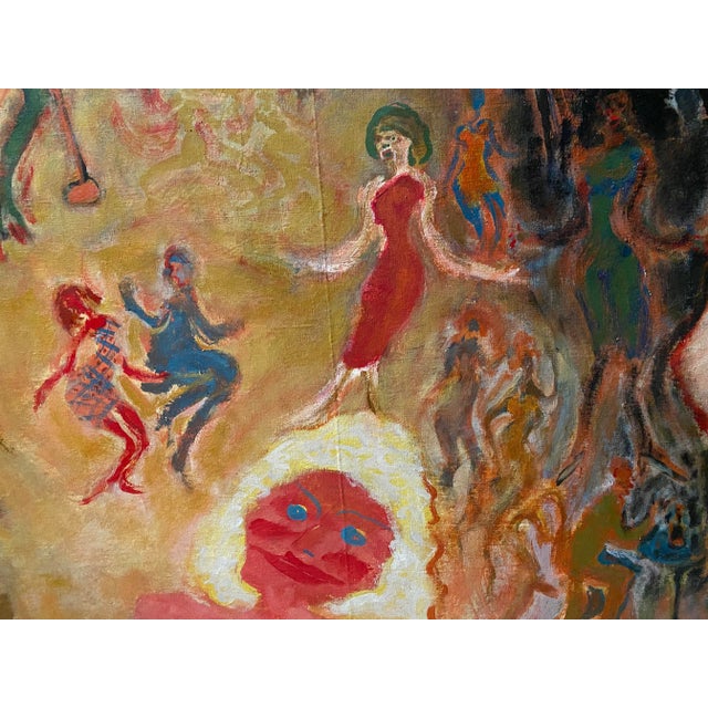 Large Scale Modernist Oil Painting on Canvas by George Rhoads | Chairish