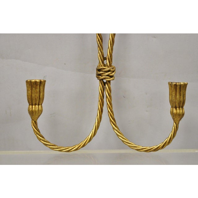 Mid 20th Century Italian Hollywood Regency Gold Gilt Iron Wall Mount ...