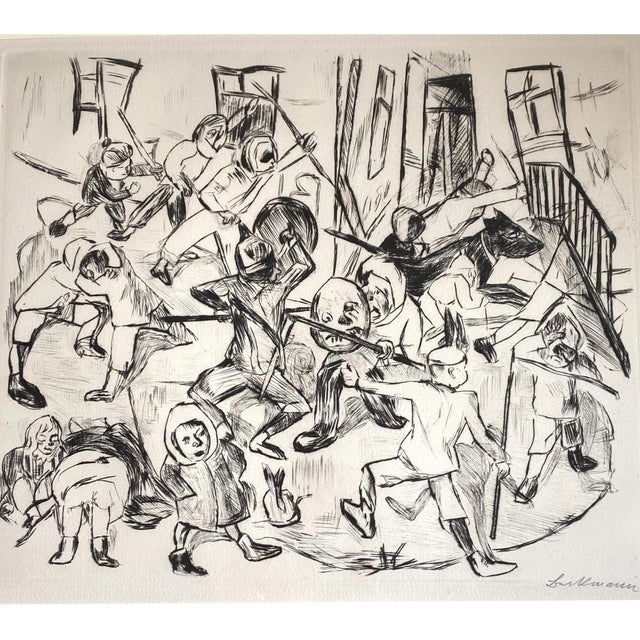 Max Beckmann “Spielende Kinder” Etching, 1918 | Chairish