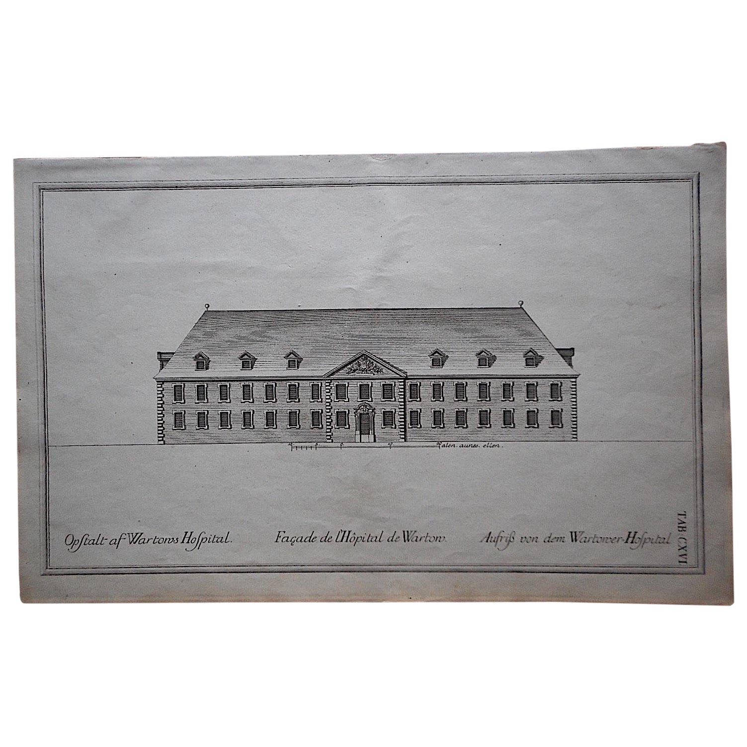 Antique Engraving Facade Lg. Folio | Chairish