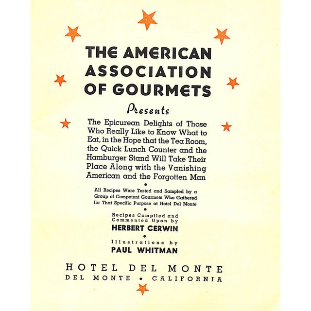 "Famous Recipes by Famous People" 1936 Cerwin, Herbert | Chairish