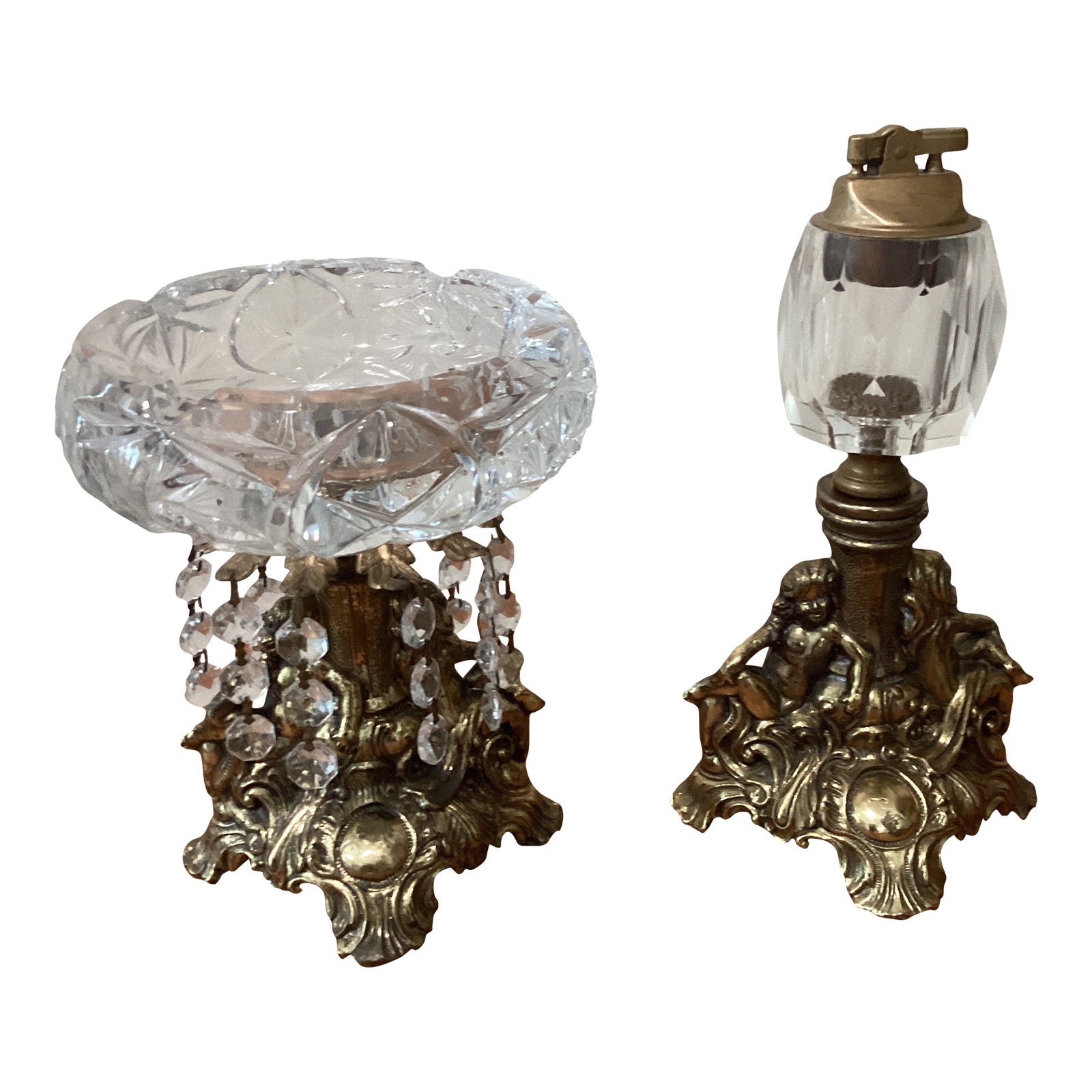 Mid 20th Century Hollywood Regency Loevsky & Loevsky Crystal Ashtray ...